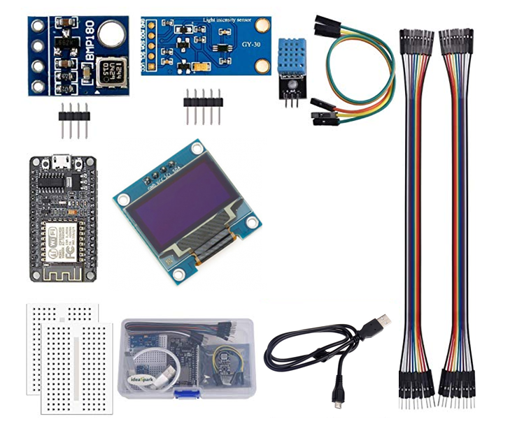 7b Esp8266 Weather Station Kit With Dht11 Temperature Humidity Bmp180